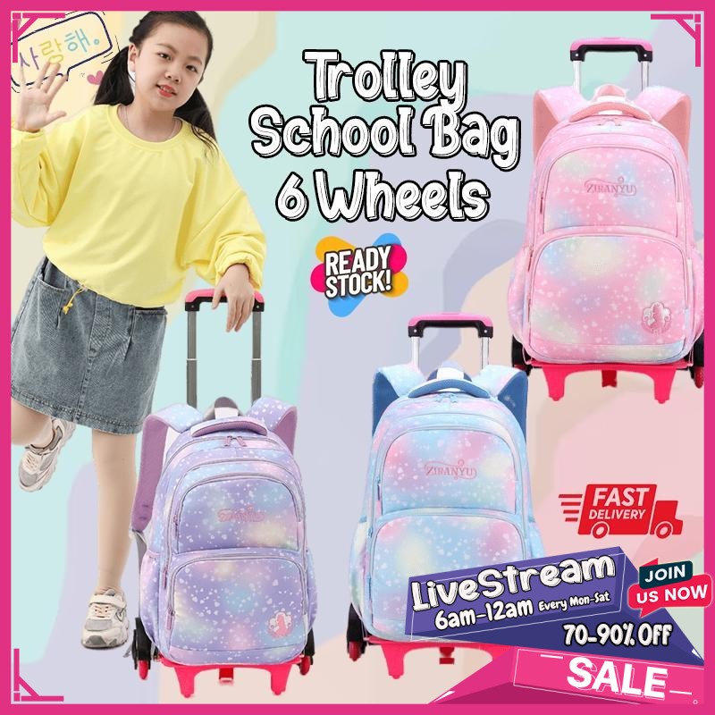 (B640) 45cm - 6 Wheels Trolley Primary School Bag Beg Sekolah Beroda ...