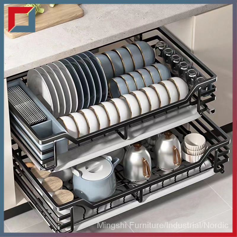 Kitchen Blue Cabinet Bowl Basket 304 Stainless Steel Double Layer ...