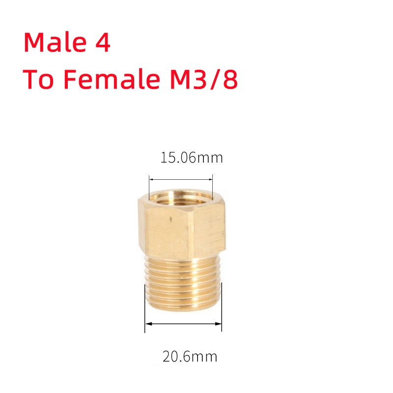 Brass 3/8" 1/4" M14 M18 M22 Thread Connector Male Female Adapter for High Pressure Washer Gun ...