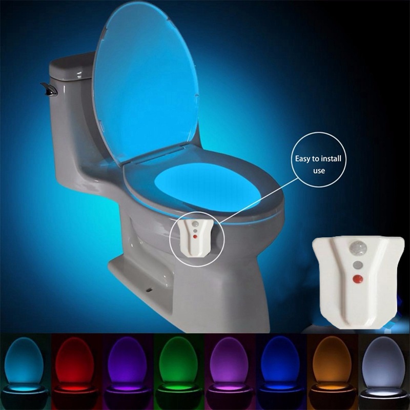 Colorful Toilet sensor light 8 colors toilet seat light Hanging Auto ...