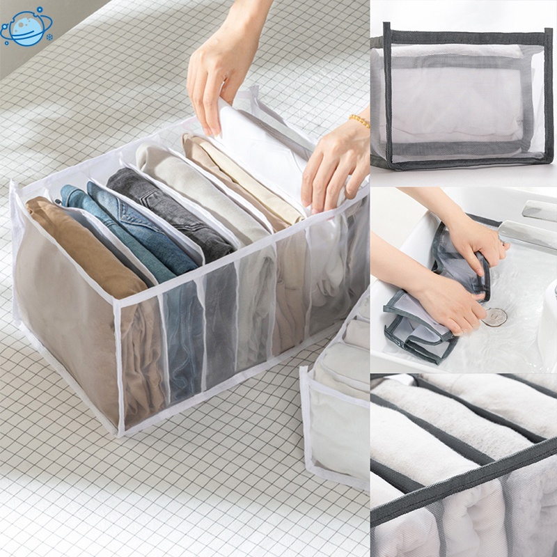 7 Grids Washable Wardrobe Clothes Organizer,Jeans Compartment Storage ...