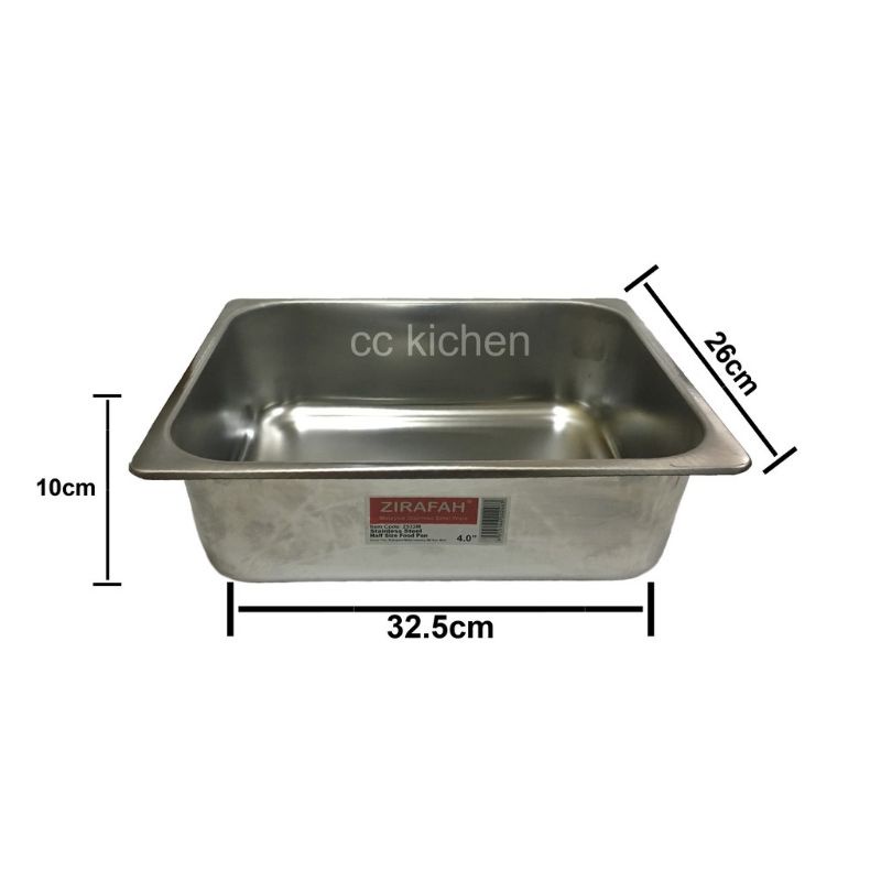 Zirafah stainless Steel food Pan Half size/full size/ Takong lauk/ | Shopee Malaysia