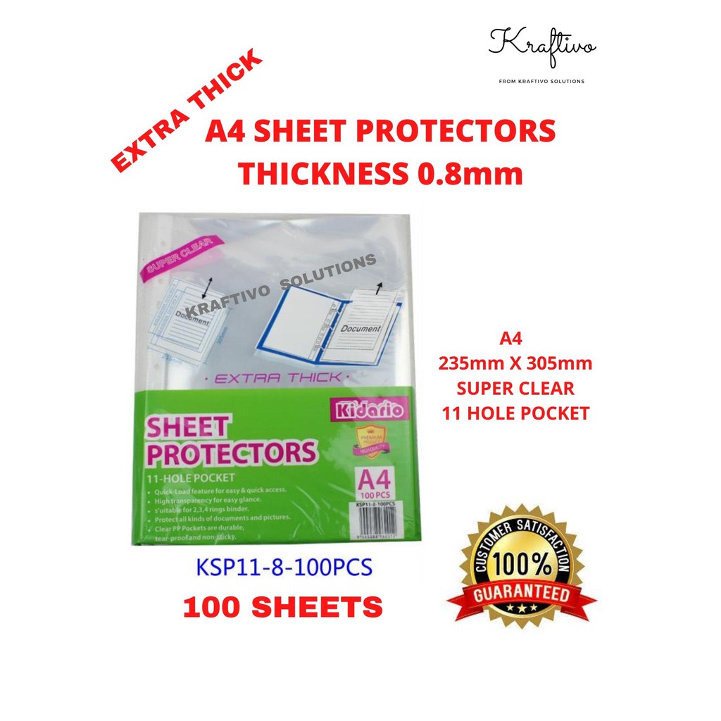 [ EXTRA THICKNESS ] A4 KIDARIO 11 HOLES SHEET PROTECTOR (EXTRA CLEAR 0 ...