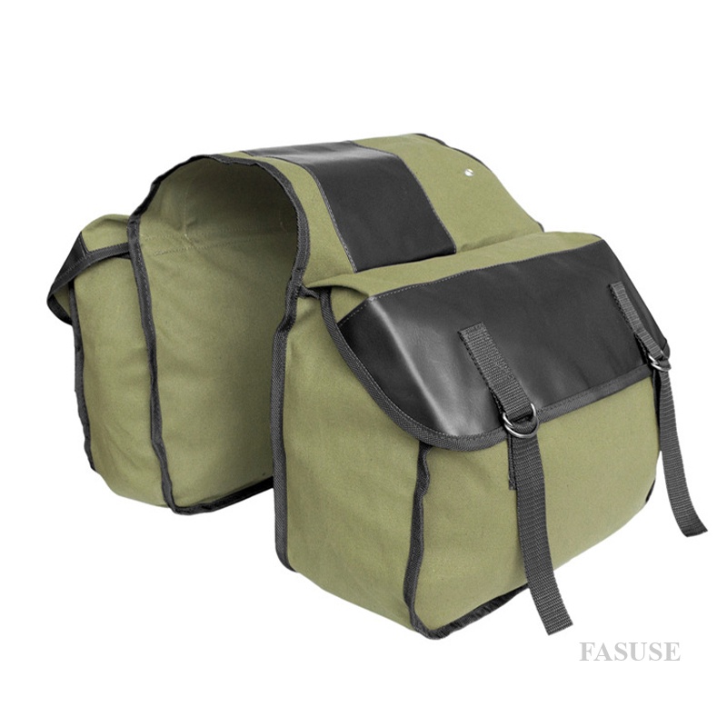 FAUSE Bike Touring Saddle Bag Pannier Classic Fixie Bike Black Green Khaki Only Bag | Shopee ...