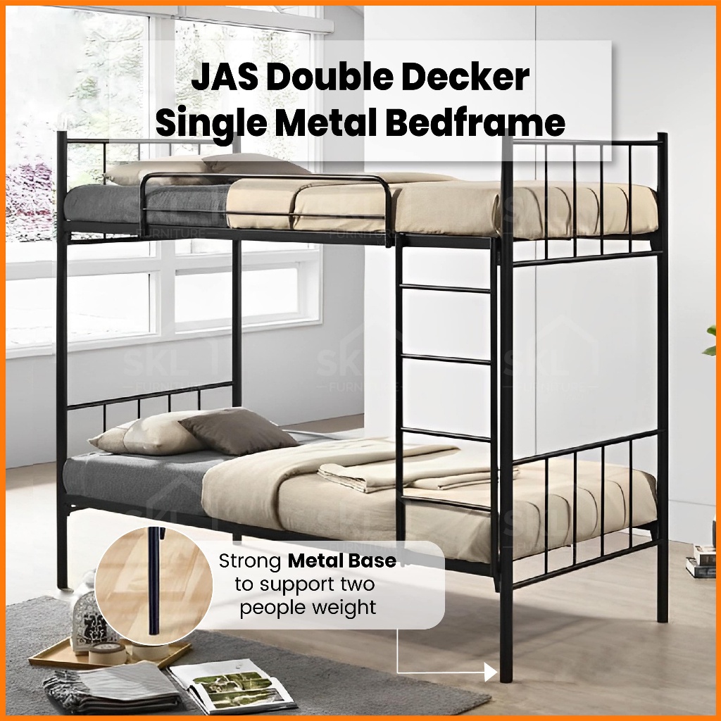 JAS II Double Decker Size Single Super Base Single Metal Bed Frame