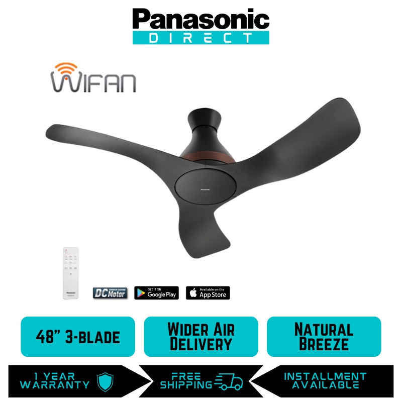 Panasonic F-M12EC Ceiling Fan WIFan WIFI 3-Blade F-M12ECVBKH | Shopee ...