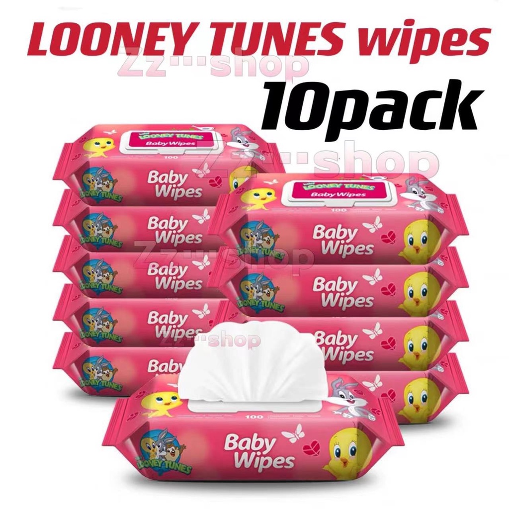 10pcs)Big size Looney-Rabbit Baby Wipes (Hypoallergenic&Alcohol Free ...