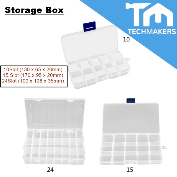 10/15/24 Grid Slot Plastic Transparent / Clear Storage Box for Jewelry ...