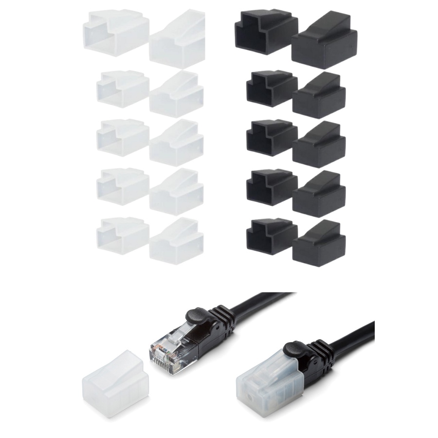 10 Pcs RJ45 CAT5e/ Cat6 / Cat6a 8P8C Plug Protector Dust Covers ...