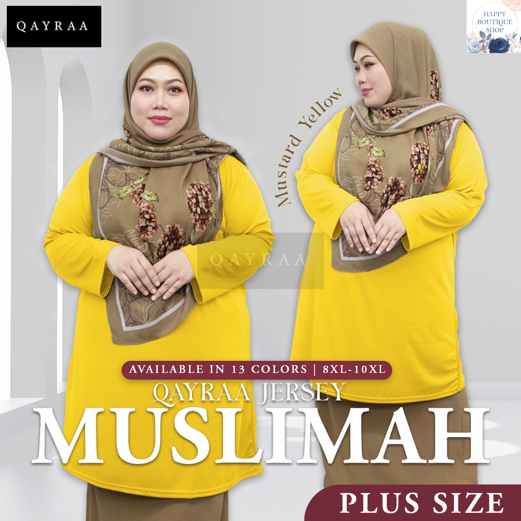 𝐐𝐀𝐘𝐑𝐀𝐀 Jersi Muslimah 𝐏𝐋𝐔𝐒 𝐒𝐈𝐙𝐄 8XL-10XL (𝐏1) | Shopee Malaysia