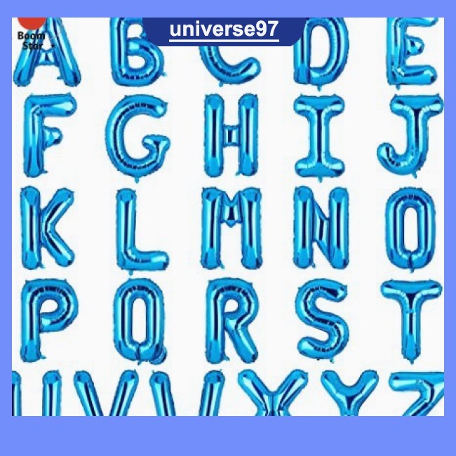 PING （A-S）16inch Blue Alphabet Letter Balloons Inflatable Air Ball ...