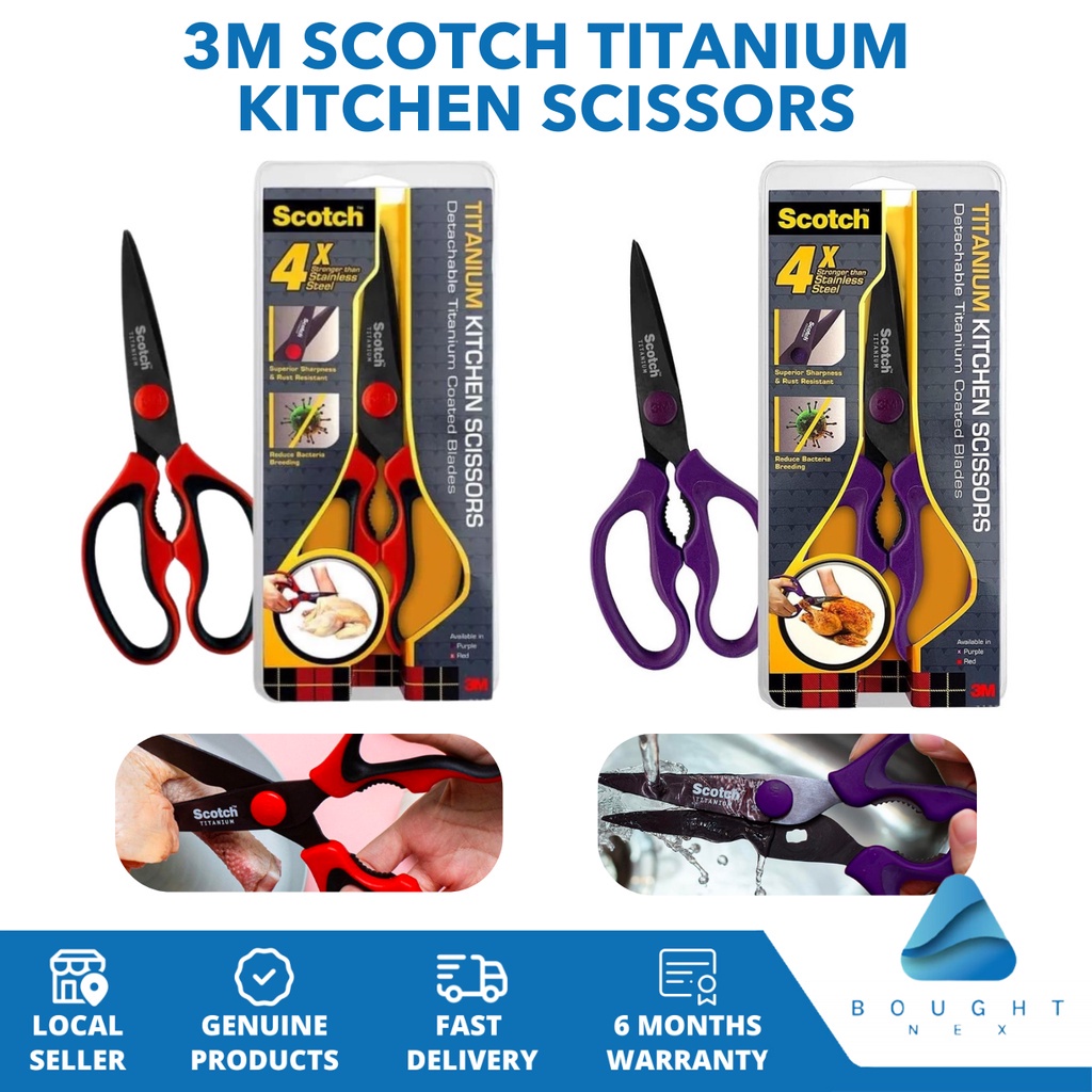 3M Scotch Brite Titanium Kitchen Scissors Detachable Oil Repelling ...