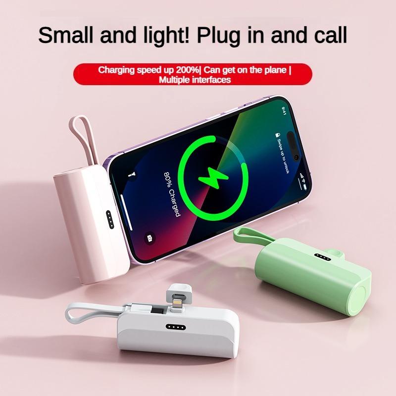 Capsule mini portable power bank 5000mAh Iphone Type-C interface fast ...