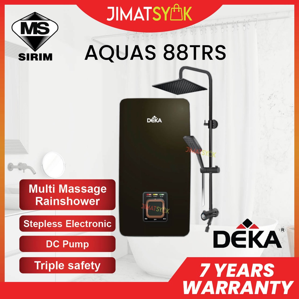 DEKA AQUAS 88TRS DEKA Aquas Series Water Heater With Rainshower DC Booster Pump Instant Heater ...