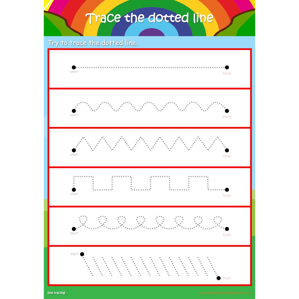 A4 Laminated Line Tracing Worksheet | Shopee Malaysia