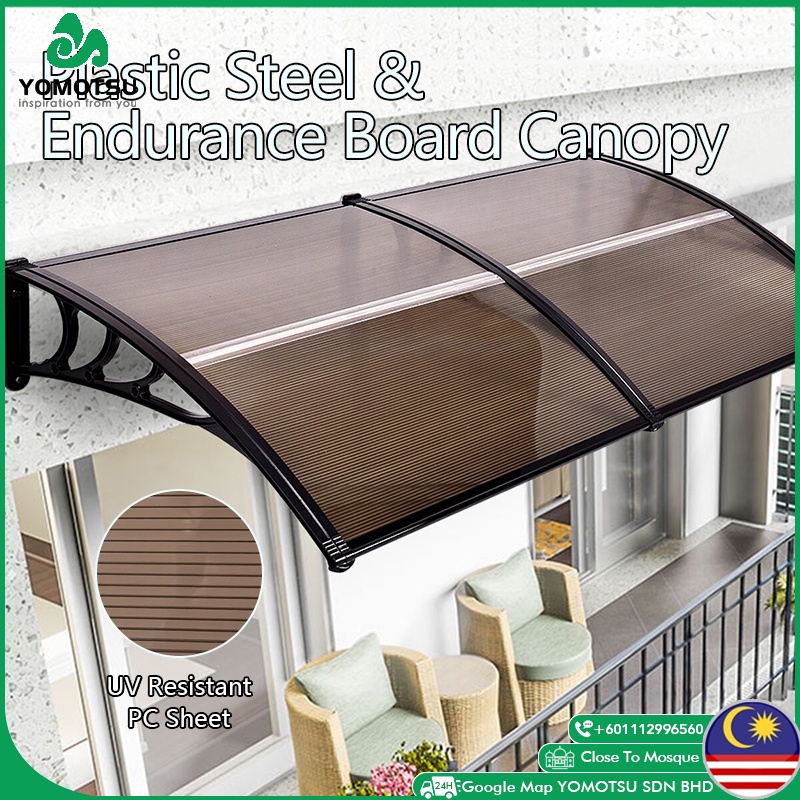 Polycarbonate Brown Awning Door Window Rain Cover Sun Shade Balcony ...