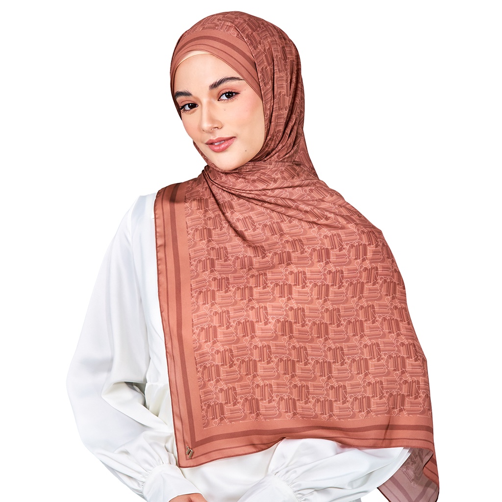 naelofar Monogram Matte Satin Shawl | Shopee Malaysia