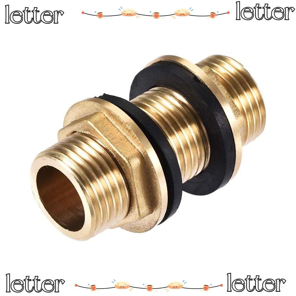LETTER Bulkhead Fitting, Brass G1/2 G3/4 G1 Male Tube Adaptor, Water ...