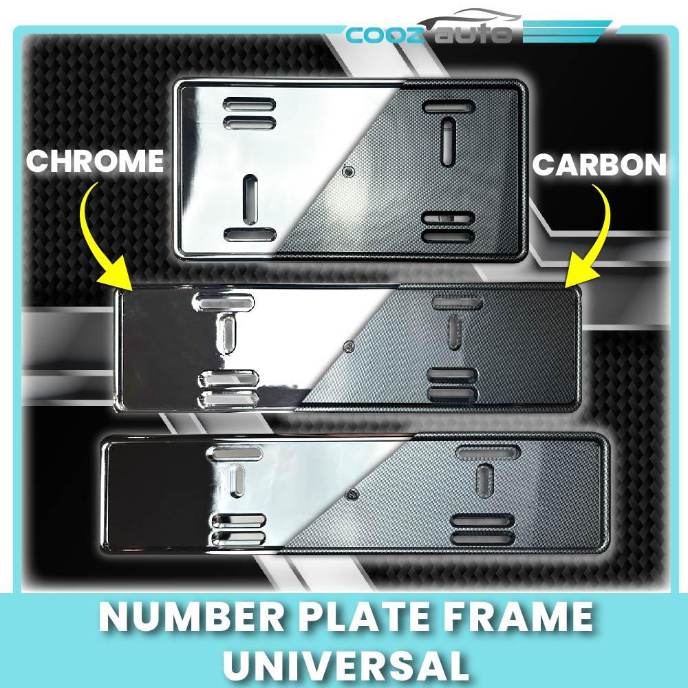 Universal Number Plate Holder Chrome Carbon ABS Plastic Plate Frame ...