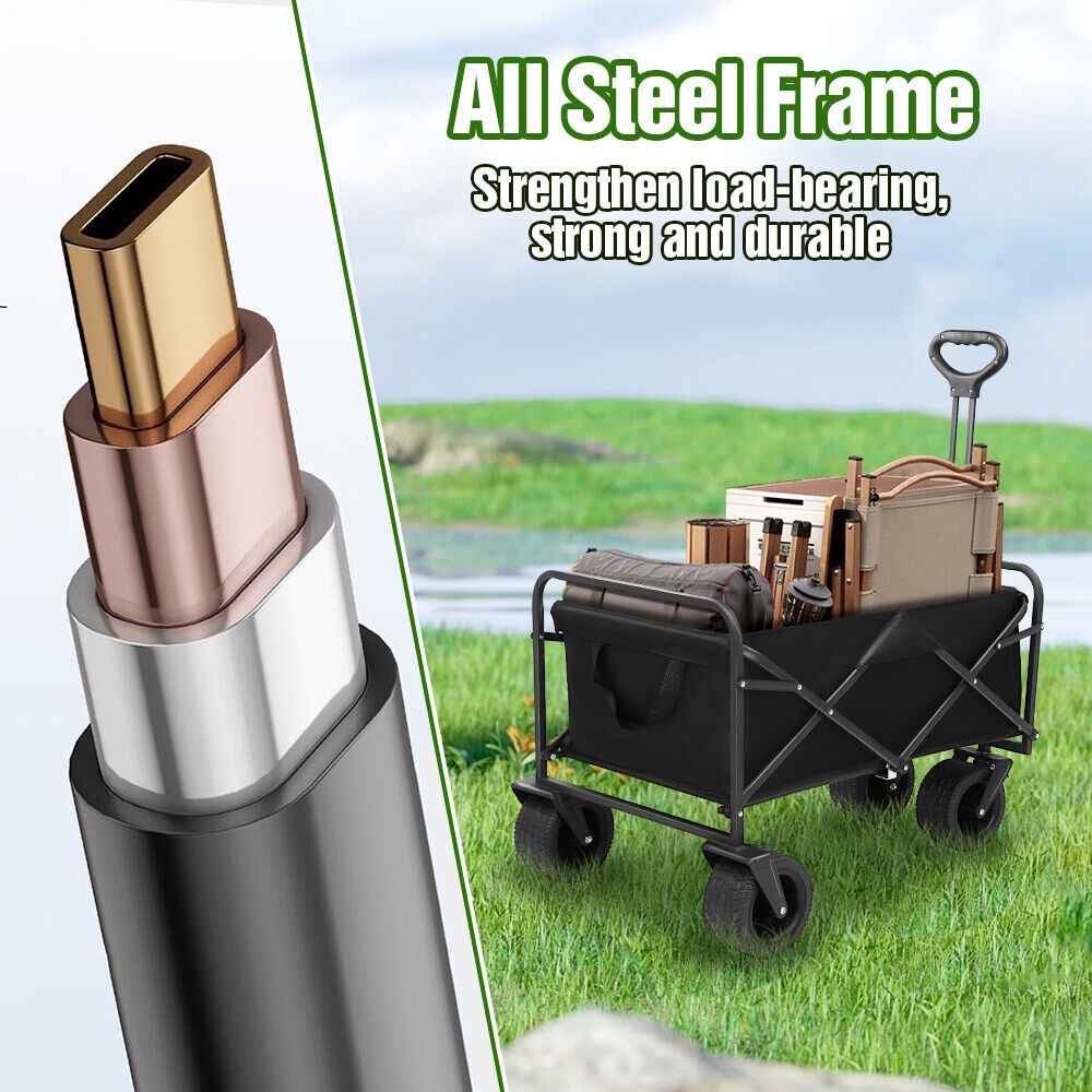 Extra Thick Foldable Wagon Outdoor Trolley Camping Trolley Portable ...
