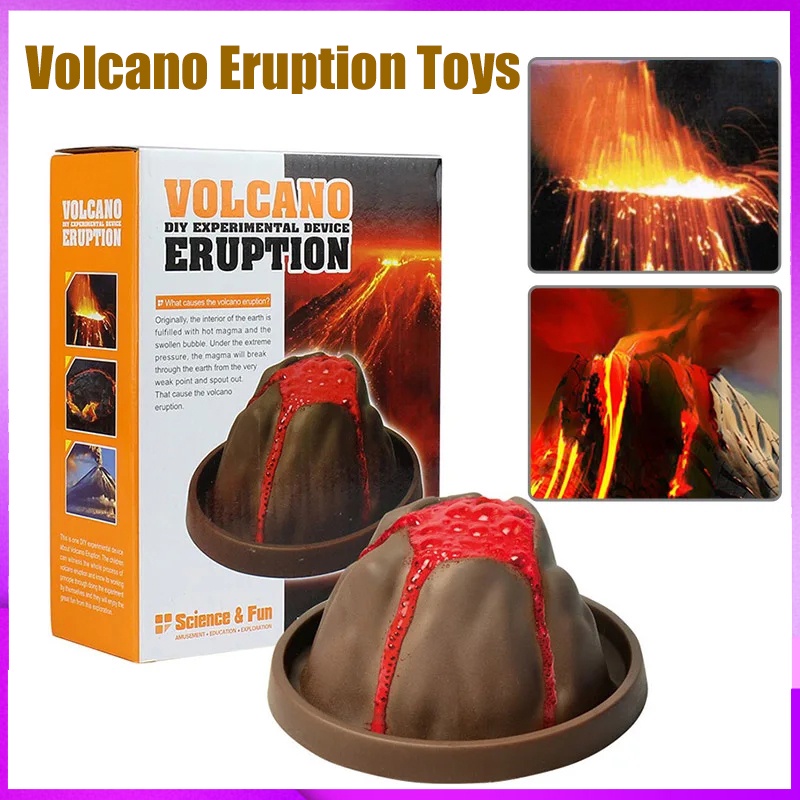 Kids DIY Science Kit Volcano Eruption Experimental Kit Educational Toys ...
