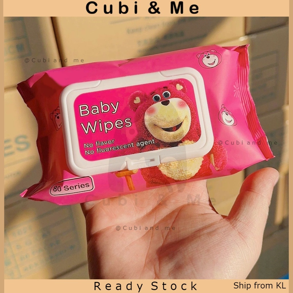 C&M 80Pcs Baby Wet Wipes Lotso Bear Wet Tissue Tisu Basah Bayi Non ...