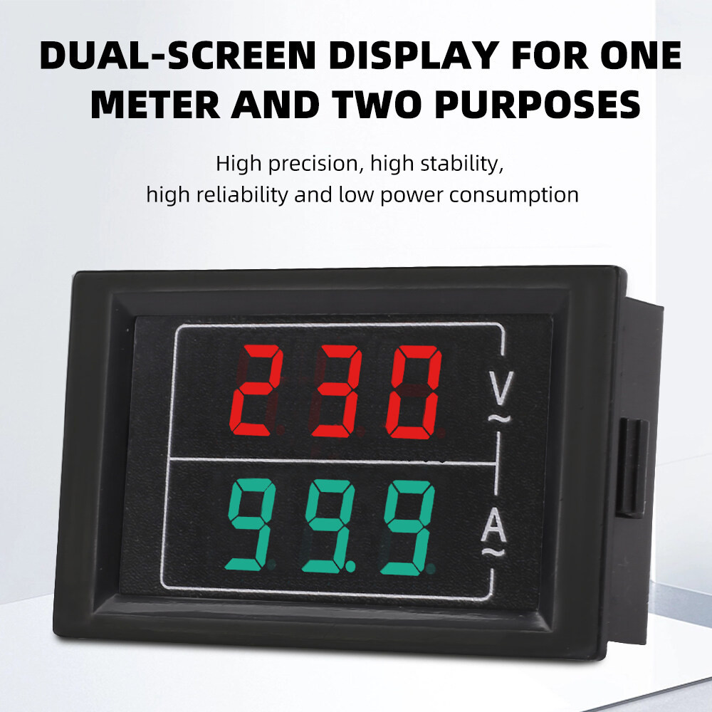 DL85 AC 60-500V 110V 220V 380V 100A Dual Display Voltage Current Meter ...