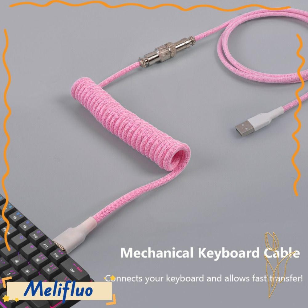 MELIFLUO USB Keyboard Wire, Detachable Type -C to USB Mechanical Keyboard Coiled Cable, Keyboard ...