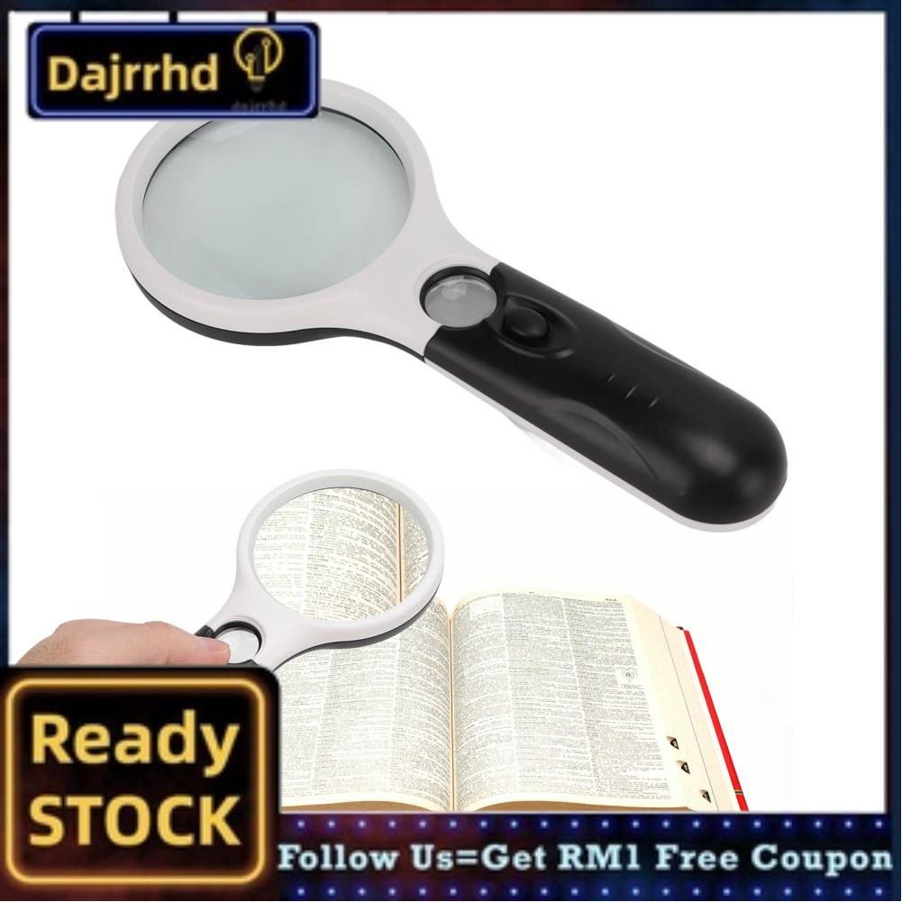 Dajrrhd Lighted Magnifying Glass Acrylic High Power Lens Double Optical ...