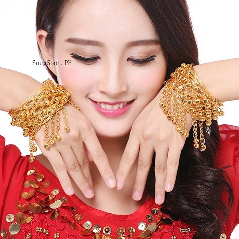 1Pcs Belly Dance Performance Metal Arm Chain Indian Dance Bell Wrist ...