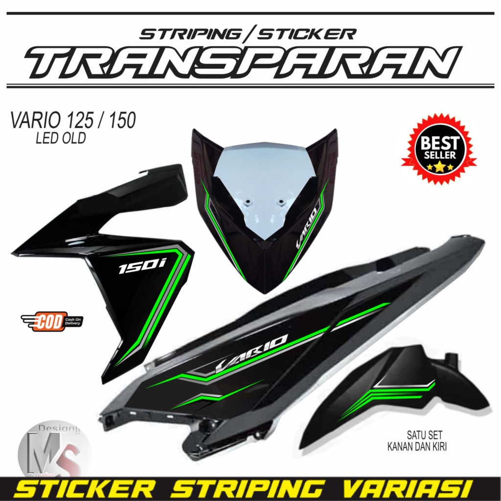 Striping Motorcycle Sticker trim decal 150 Vario Led Old Transparent UV ...