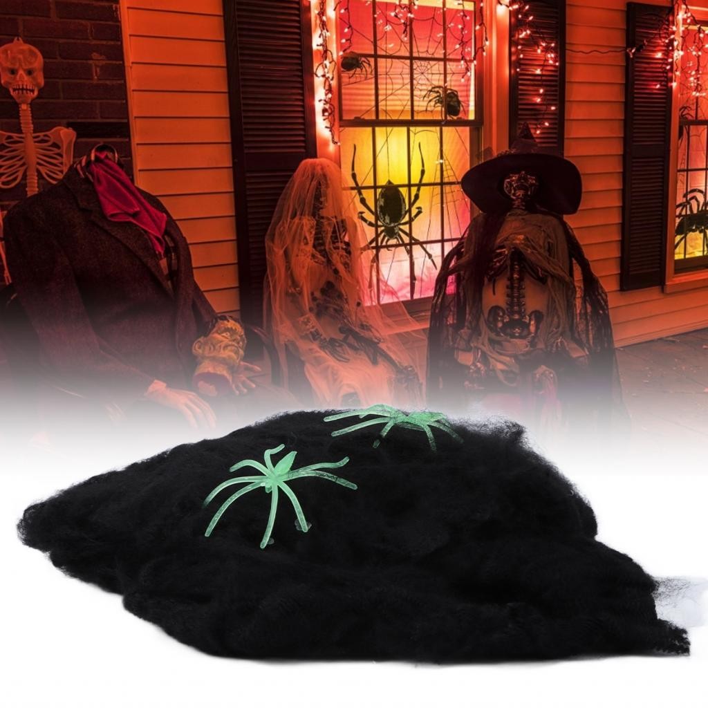 Xunb Cobweb Spider Web Halloween Decorations Indoor with 5pcs for ...