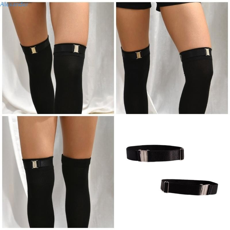 Alex Womens Elastic Thigh Garter Belt Boot Socks Antislip Adjustable ...