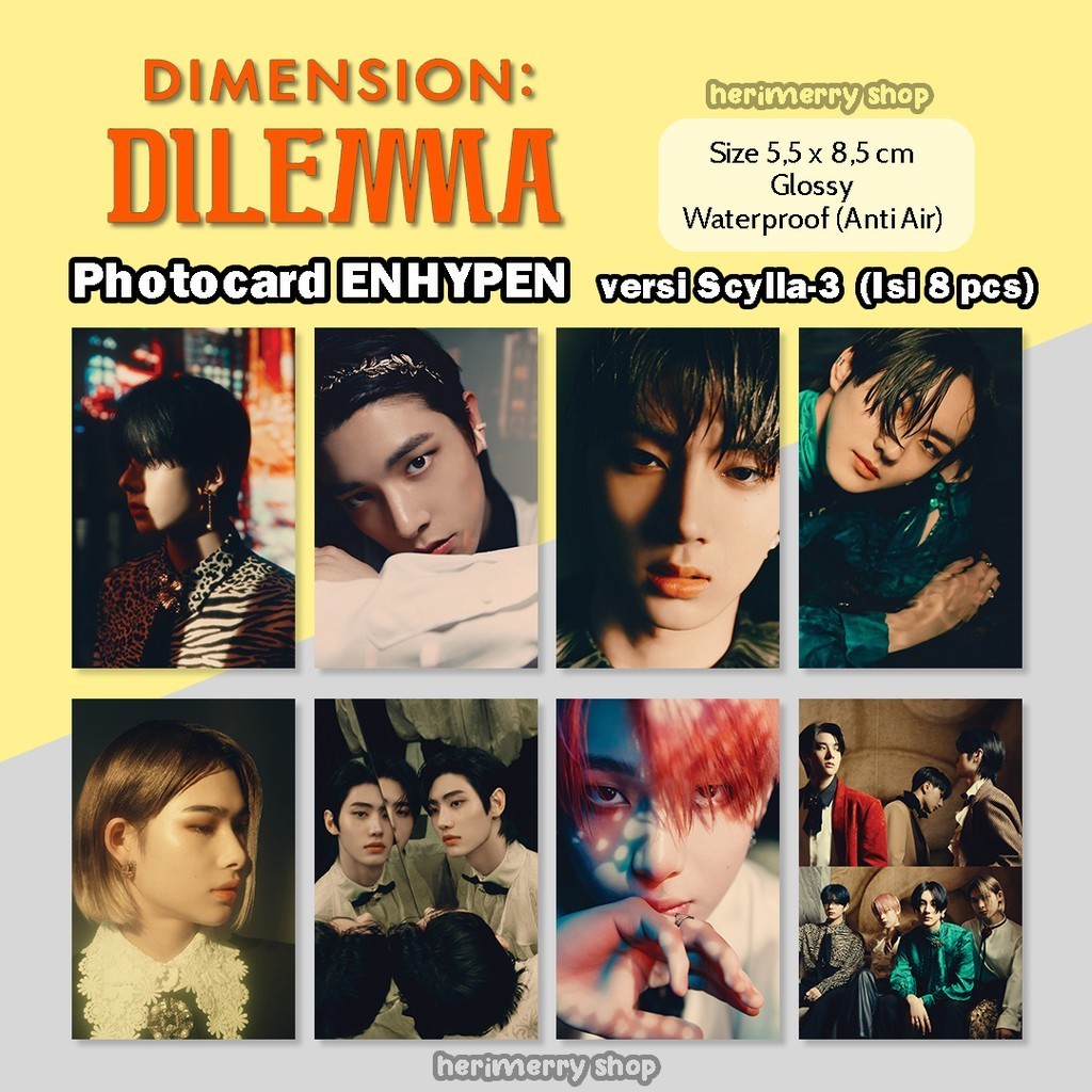 (CONTAINS 8 PCS) Photocard Enhypen Dimension Enlemma ENHA - Kpop Photo ...