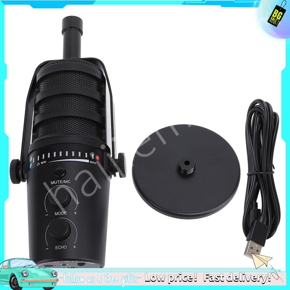 Haijiemall Gaming USB Microphone for PC Condenser Mic with Quick Mute ...