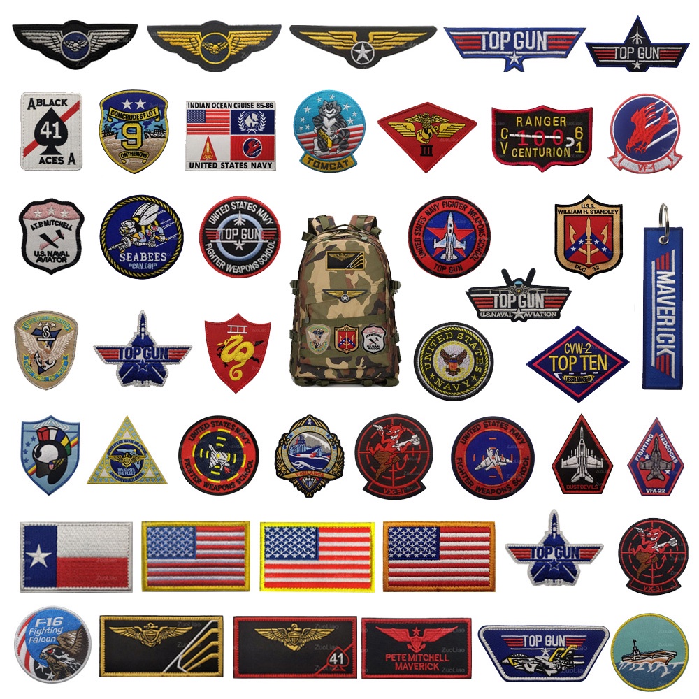 Velcro Patch TOP GUN Maverick Zhuangzhi Lingyun Complete Set Jacket 3D ...