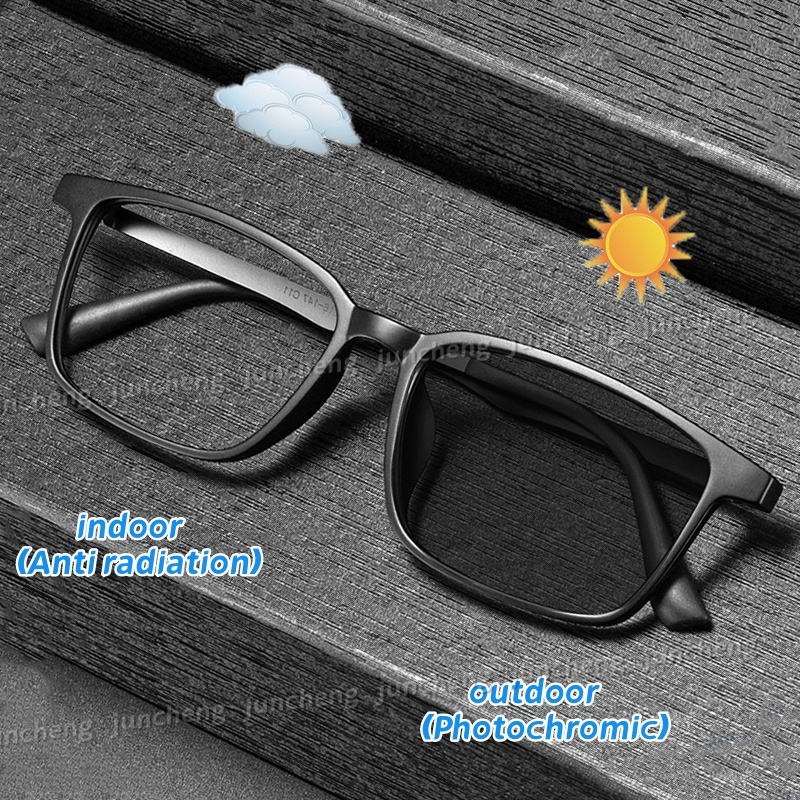 Photochromic Anti Radiation glasses For Men Women Square Replaceable ...