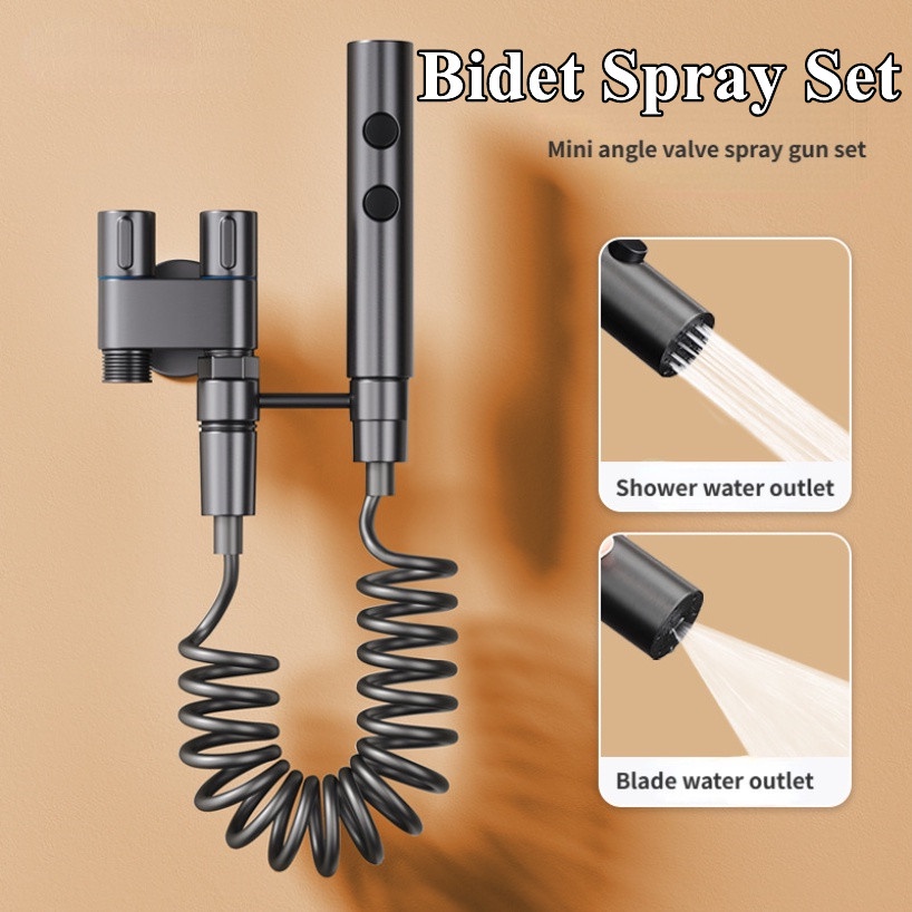 Upgraded Bidet Spray Set with 2M Hose 2 Modes All Copper Bathroom Toilet Handheld High-Pressure ...