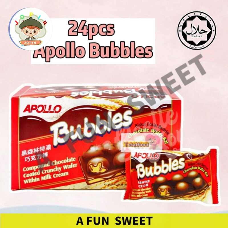 Apollo Bubbles Wafer Chocolate Bar 24pcs x32g | Shopee Malaysia