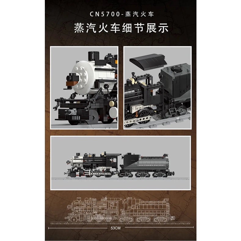 Jie Star 59003 Creator Expert GWR 5700 Class Steam Locomotive Train ...