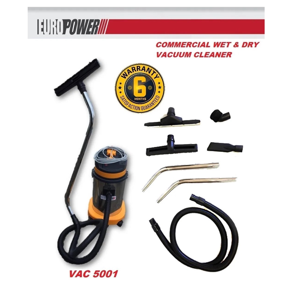 EuroPower 1800-Watt 30L Wet & Dry Industrial Vacuum Cleaner | Shopee ...