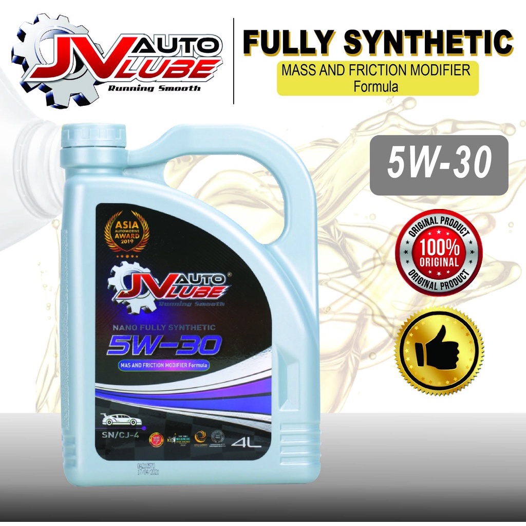JV Autolube Engine Oil 5W30 Fully Synthetic & MAS and Friction Modifier ...