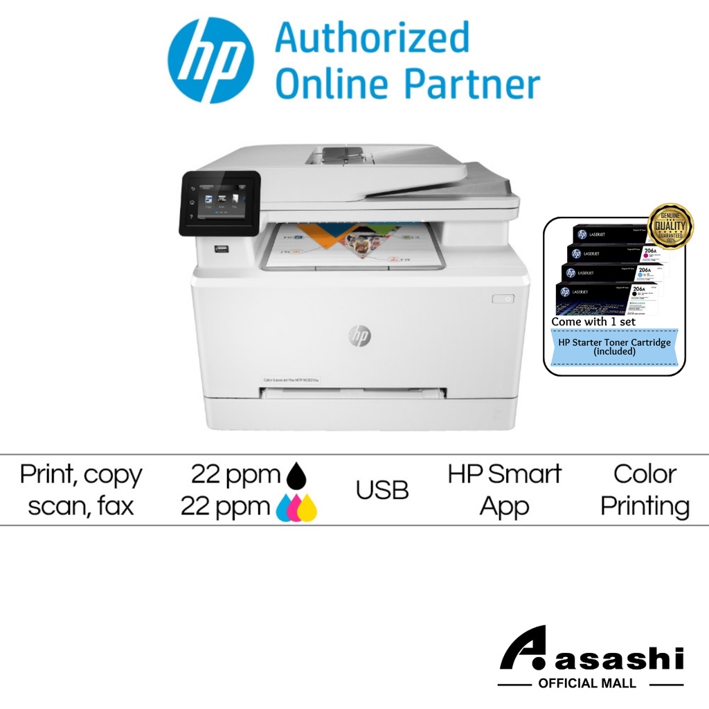 HP Color LaserJet Pro MFP M283FDW Printer Print,Scan,Copy,Fax, Duplex ...