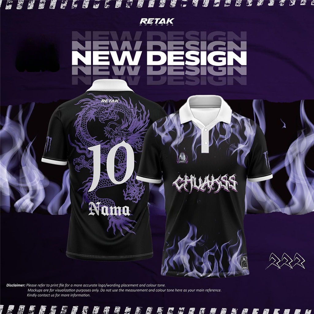 Baju Pueple Lelaki Perempuan Jersey Design 2023 Dragon Totem and Flame ...