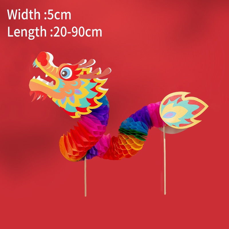 DIY 2025 Chinese New Year Paper Dragon Multi Color Dragon Toy Gift ...