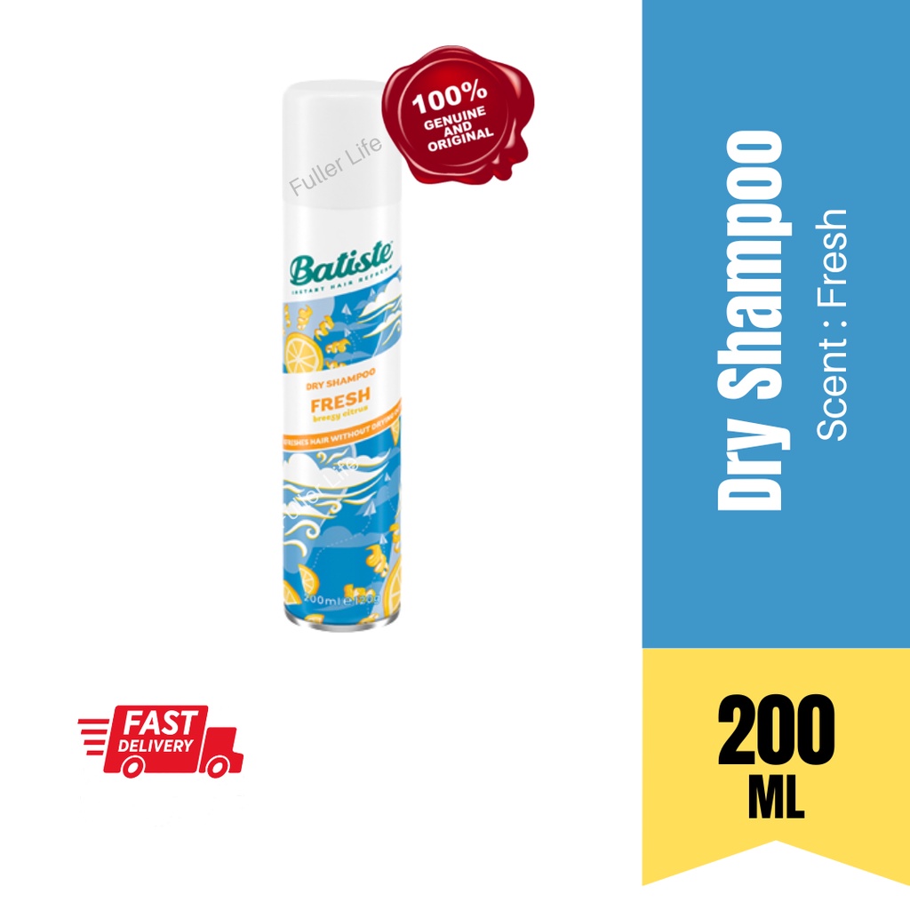BATISTE Dry Hair Shampoo - Fresh (200ml) | Quick Refresh - With Keratin ...
