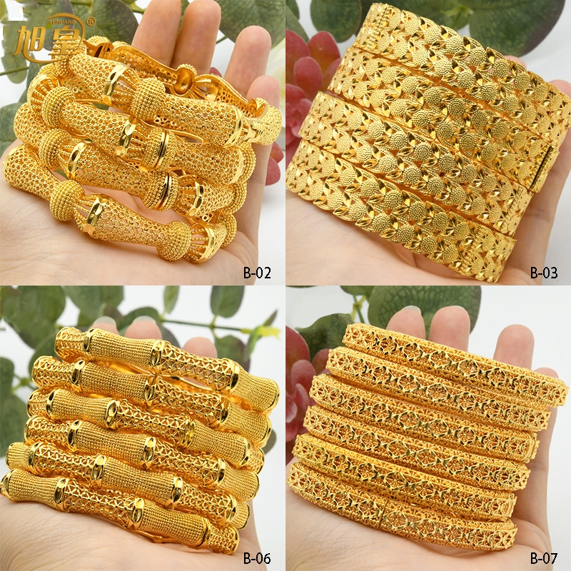 African Gold Color Bangles For Women Indian Middle Eastern Nigerian ...