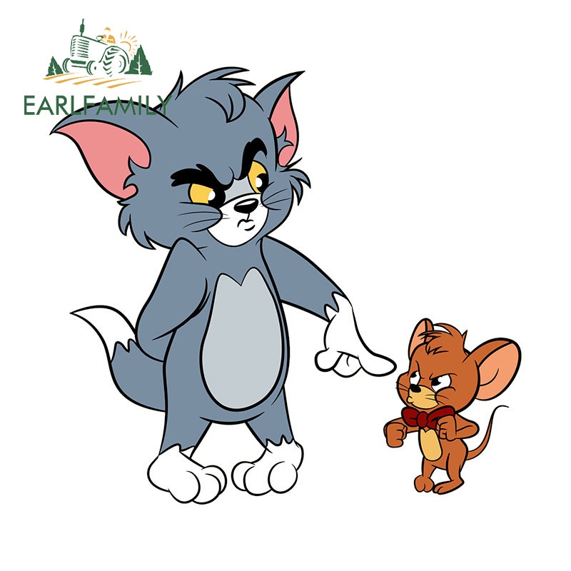 EARLFAMILY 13 x 12.1cm for Tom & Jerry Anime Car Sticker Chibi Cartoon ...