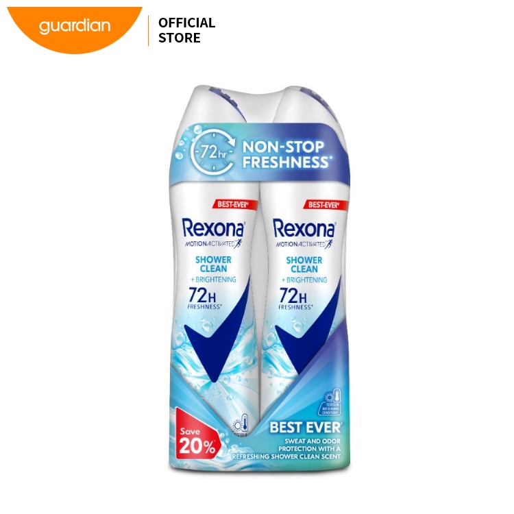 Rexona Women Shower Clean Deodorant Spray 135ml Pack-Of-2 | Shopee Malaysia