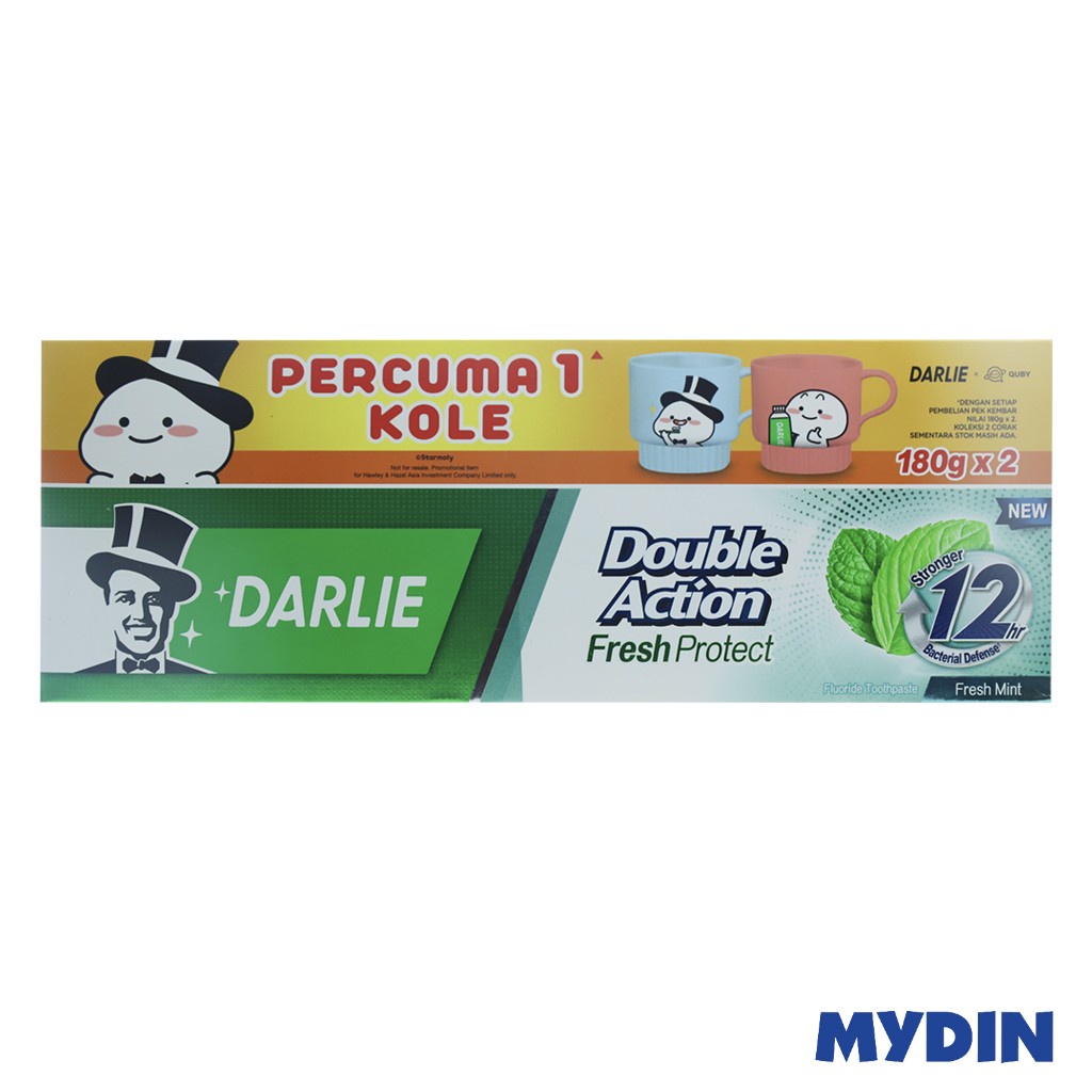 Darlie Toothpaste Double Action Fresh Protect FOC (2x180g) [While Stock Last] | Shopee Malaysia
